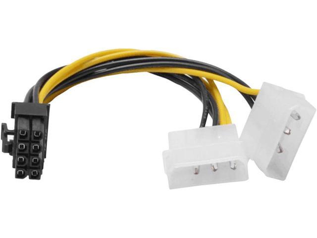 6 inch 2 x Molex 4 pin to 8-Pin PCI Express Video Card Pci-e ATX PSU Power Converter Cable ...