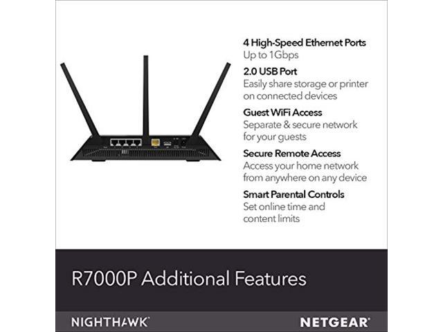 NETGEAR R7000P Nighthawk AC2300 Smart Wi-Fi - MU-MIMO Dual Band Gigabit ...