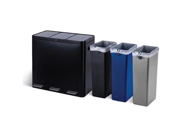 Home Zone Living 15.9 Gallon Kitchen Trash Can, Three Removable Liners ...