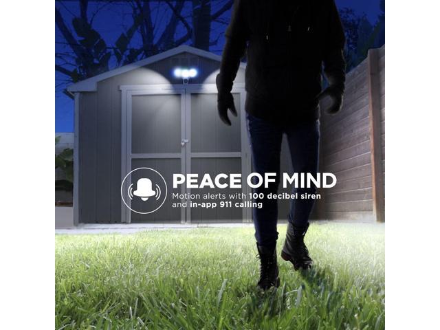 Home Zone Security Triple Head Floodlight Camera Smart 2.4 GHz 1080P ...