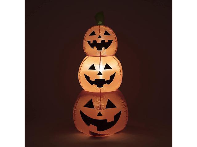 Design Accents Halloween Decorations - 4 ft. Halloween Stacked Pumpkin ...