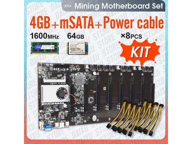 Riserless Mining motherboard 8 GPU Bitcoin Crypto Etherum Mining Set ...
