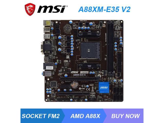 MSI A88XM-E35 V2 Socket FM2/FM2+ AMD A88X Desktop PC Motherboard DDR3 32GB A8-8650 A8-7670K CPUS ...