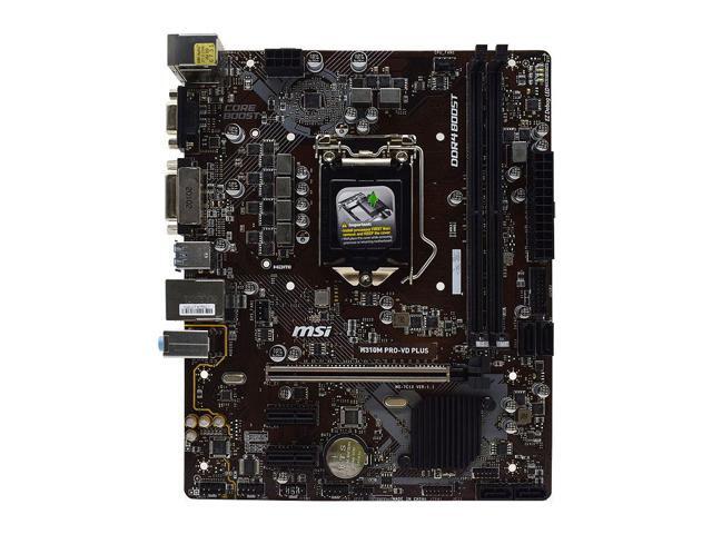MSI H310M PRO-VD PLUS LGA 1151 Intel H310 Desktop PC Motherboard DDR4 32GB PCI-E 3.0 DVI HDMI ...