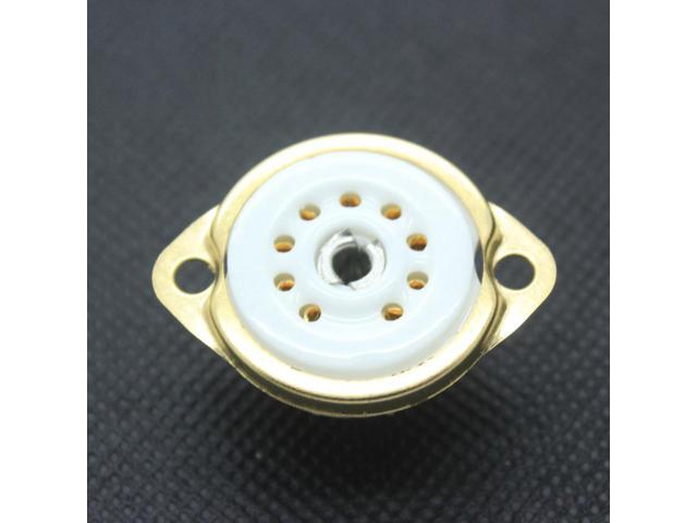 5PCS Chassis Mount 9pin Ceramic Vacuum Tube Socket Base FOR 12AX7 EF86 ...