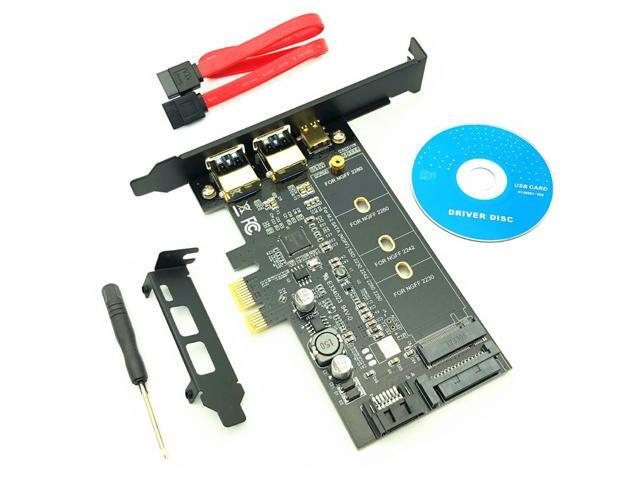 USB 3.0 PCI Express Riser Card Dual Port USB3.0 + 1 Port USB 3.1 Type-C ...