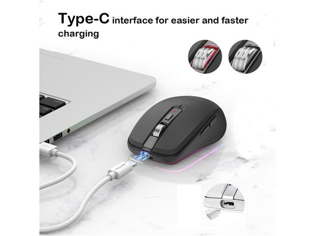 Fmouse M303 2400DPI Bluetooth&2.4G Dual Modes Rechargeable RGB Mouse ...
