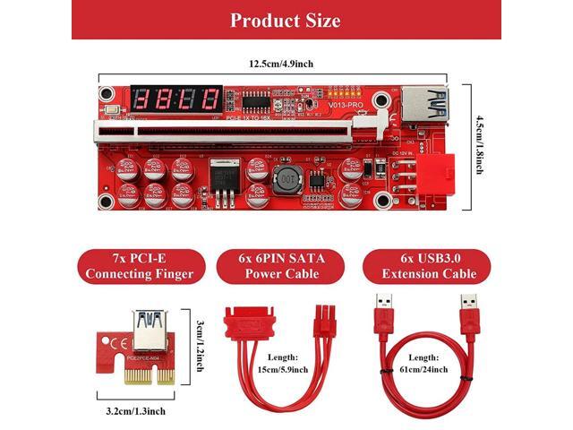 1Pcs Riser V013 Pro PCIE Riser 013 Cabo Riser Card PCI Express x1 x16 ...