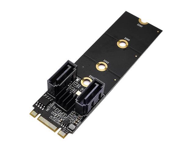 NVME to Dual SATA Riser Card M.2 NVME TO SATA3.0 6G Controller M.2 Key ...