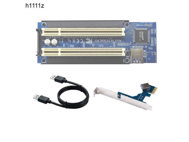 Riser Card PCI-E Express X1 to Dual PCI Riser Extend Adapter Connector ...