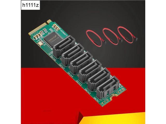 NVME TO SATA Expansion Card Adapter Riser M2 NGFF M.2 M Key to 6 Port ...