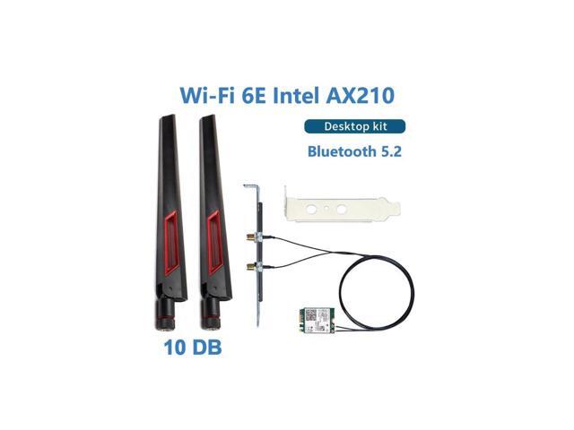 10DB Antenna Set Wi-Fi 6E Intel AX210 Bluetooth 5.2 + 3000Mbps 2.4Ghz ...
