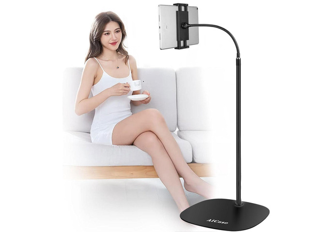 SZYG Tablet Floor Stand, Gooseneck Swivel Holder Mount Adjustable ...