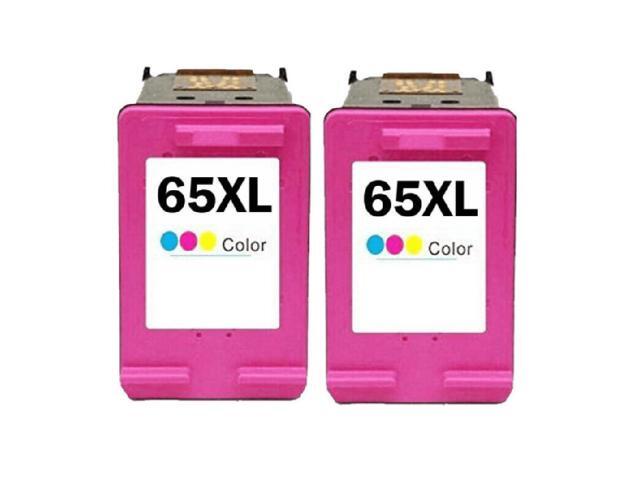 2 Pack High-Yield Tri-Color Ink Cartridges For HP 65XL 65 Compatible ...