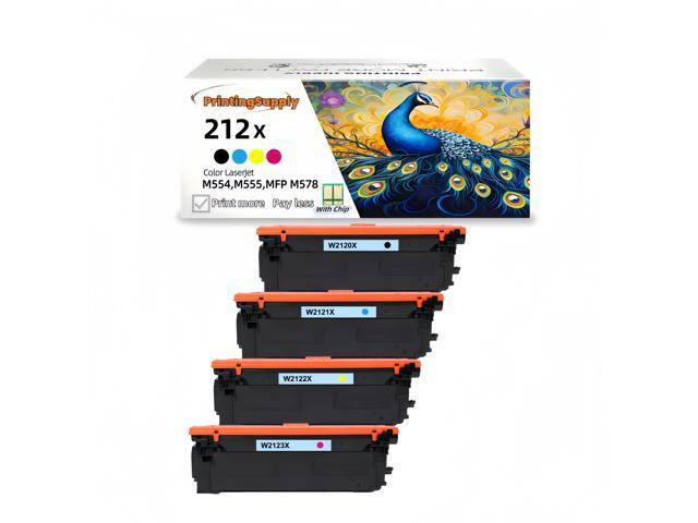 4-Pack BK/C/M/Y High-Yield Toner Cartridge (WITH CHIP) Compatible With ...