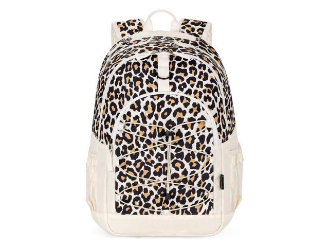Choco Mocha Leopard Backpack for Teen Girls, Travel School Backpack for ...