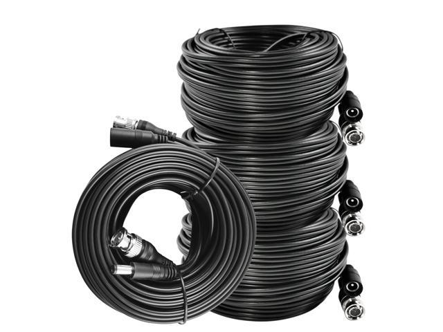 TIGERSECU 4 Pack 60-Feet (18 Meters) Premium BNC Video and Power ...