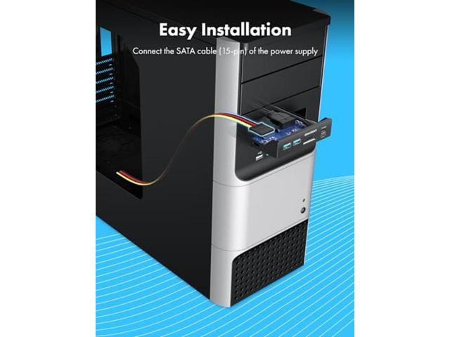 GRAUGEAR 3.5 Inch Front Panel USB C Hub, SD/microSD Internal Card ...