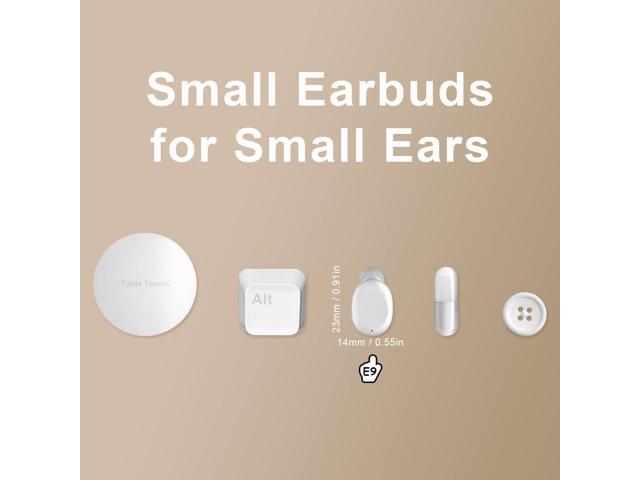 ABRAMTEK Mini Wireless Earbuds for Small Ears, E9 Tiny in-Ear Bluetooth ...