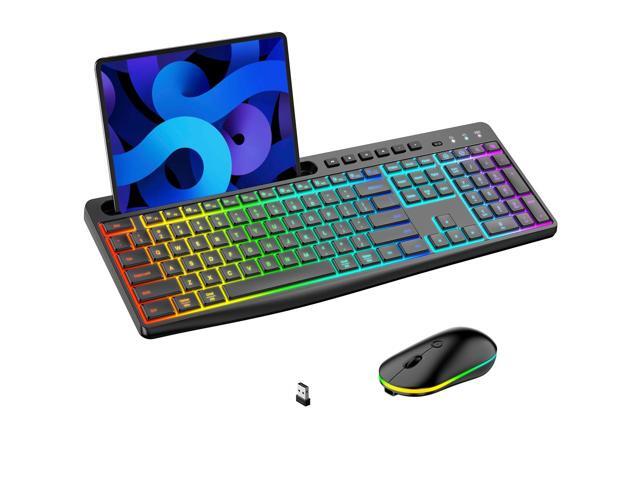 Wireless Keyboard and Mouse Combo with Backlit,2.4Ghz Rechargeable ...