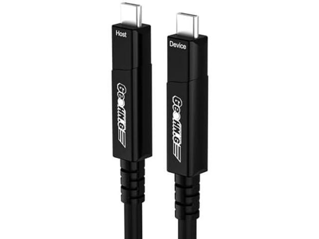 GeoHN.G Full-Featured Fiber Optic USB C to USB C Cable 15M/50FT, 10Gbps ...