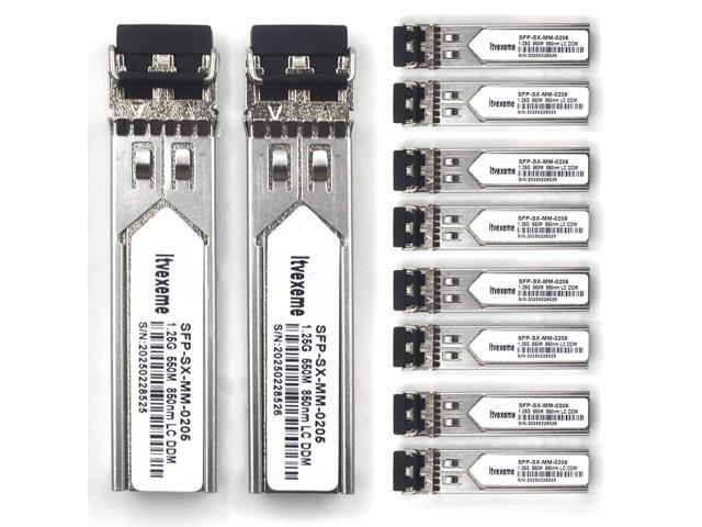 10 Pack 1.25G Multimode SFP LC Module, 1000Base-SX Gigabit Fiber ...