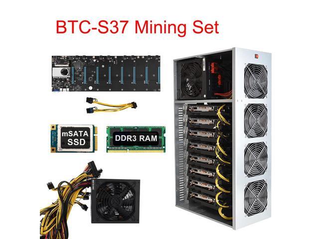 BTC-S37 Mining miner Rig Set Motherboard 8 Graphics Card Slots + 1800W ...