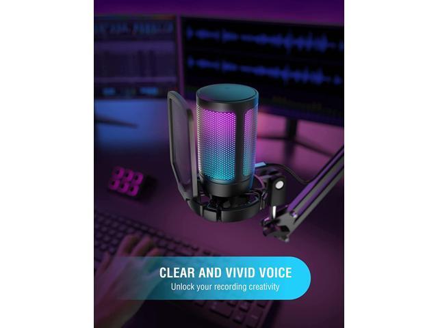 Gaming USB Microphone for PC PS5, FIFINE Condenser Mic with Quick Mute ...