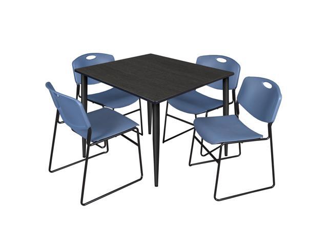 Regency Kahlo 48 in. Square Breakroom Table- Ash Grey Top, Black Base ...