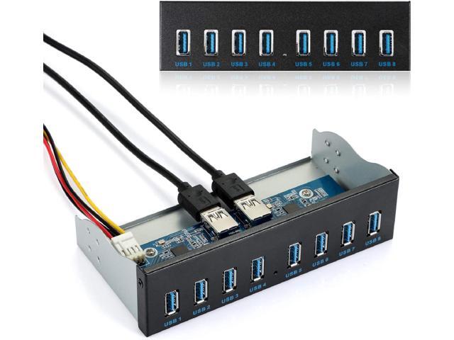 Mzhou USB Front Panel, USB3.0 19PIN 8-Port hub Optical Drive Extension ...