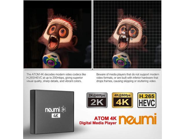 NEUMI Atom 4K Ultra-HD Digital Media Player for USB Drives and SD Cards ...
