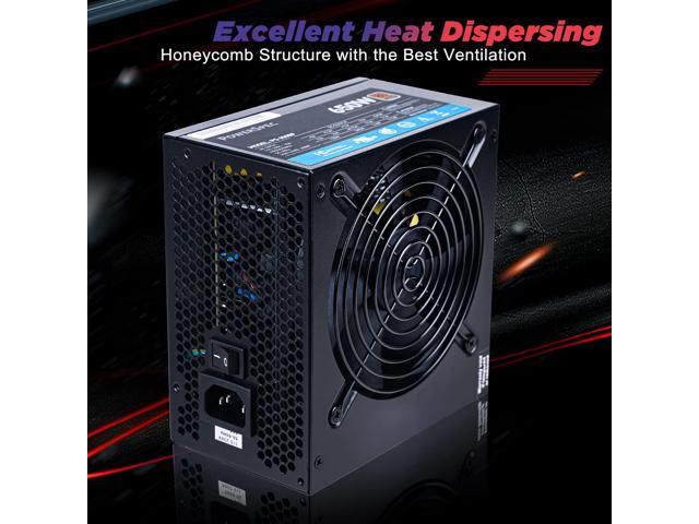 PowerSpec 650W Power Supply 80 Plus Bronze Certified Fixed Cable Non ...