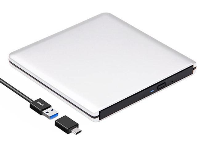 External CD DVD +/-RW Drive USB 3.0 Type-C, Ultra Slim Portable ...
