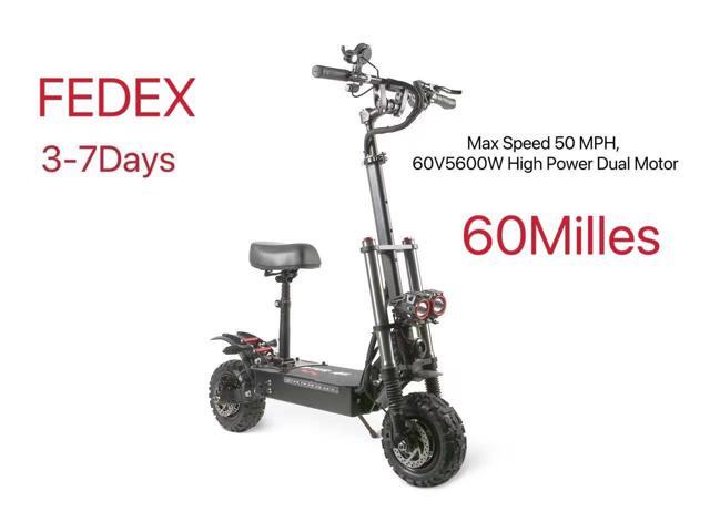 Adults Electric Scooter, Max Speed 50 MPH, 60V 33Ah 5600W High Power ...