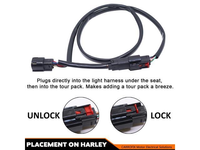 CARROFIX Replacement CD-TP-QD-14 Dynamics Quick Disconnect Wiring Harness for 2014-2023 Harley ...