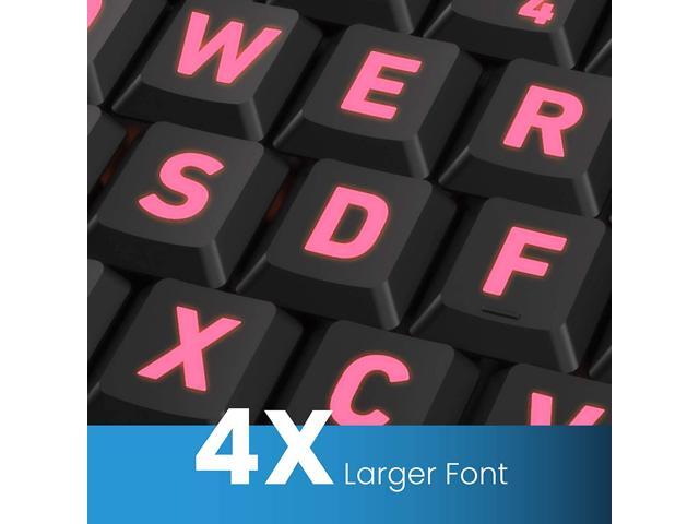 Azio Vision Backlit Wired Large Print Keyboard – 4X Larger Comfortable ...