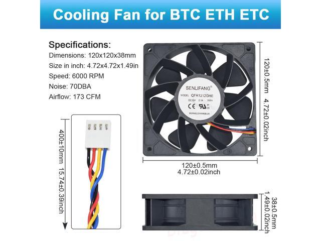 Genuine New QFR1212GHE DC 12V 2.1A S7 S9 T9 L3 BTC ETH Mining Double ...
