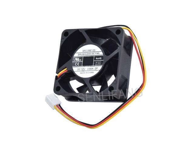 Original EFC-06E12D 6025 60*60*25MM cold 6 12V 0.60A 3 wires square ...