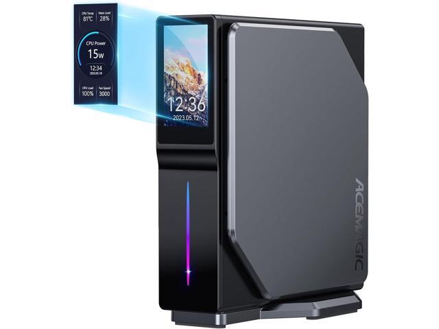 Office PC S1 Mini PC with LCD Screen, Intel Alder Lake-N100 (up to 3 ...