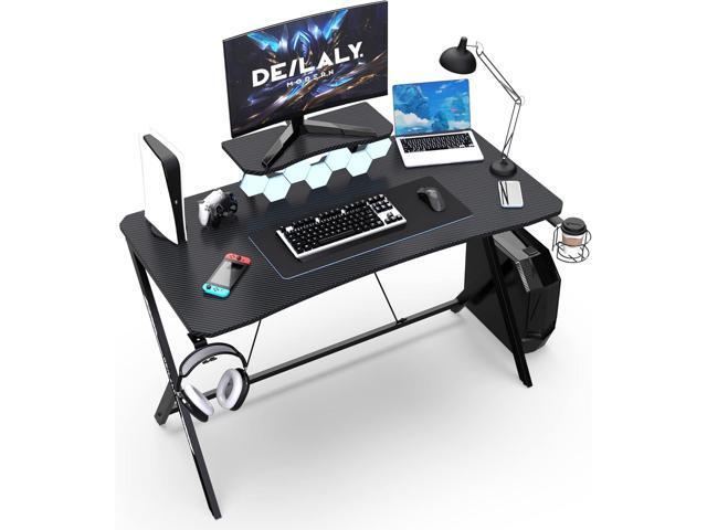 DEILALY W115CM 45IN Gaming Desk Gamer Table Carbon Fiber Surface ...
