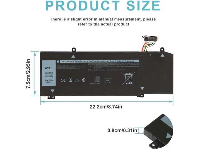 1F22N 0HYWXJ HYWXJ 0JJPFK JJPFK Laptop Battery Replacement for Dell ...