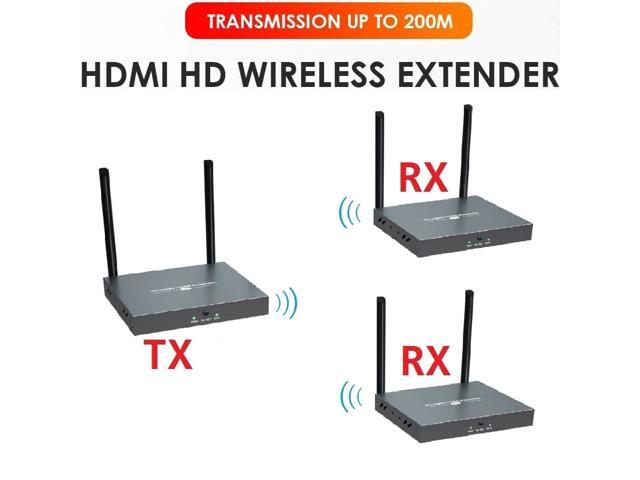 (1 SENDER and 2 RECEIVERS Kit) Up to 656Ft,H.264 Wireless 1080P@60Hz ...