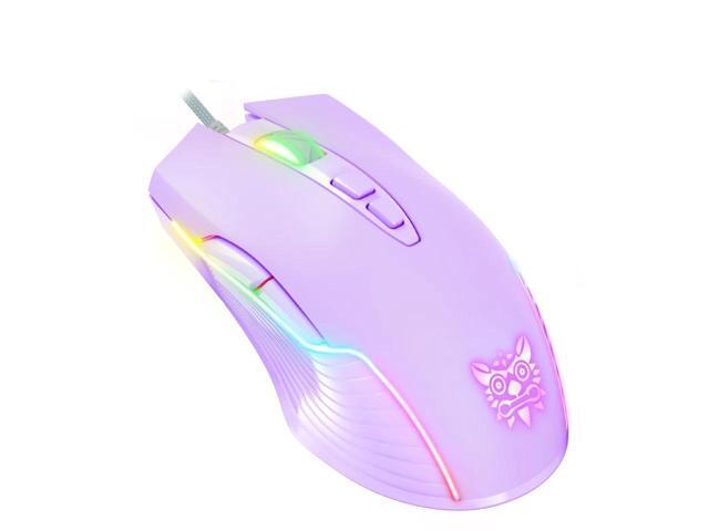 NewStyp Cute RGB 6400 DPI Wired Gaming Mouse Breathing LED Optical USB ...
