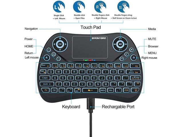 (Newest Version) Mini Wireless Keyboard with Touchpad QWERTY Keypad ...