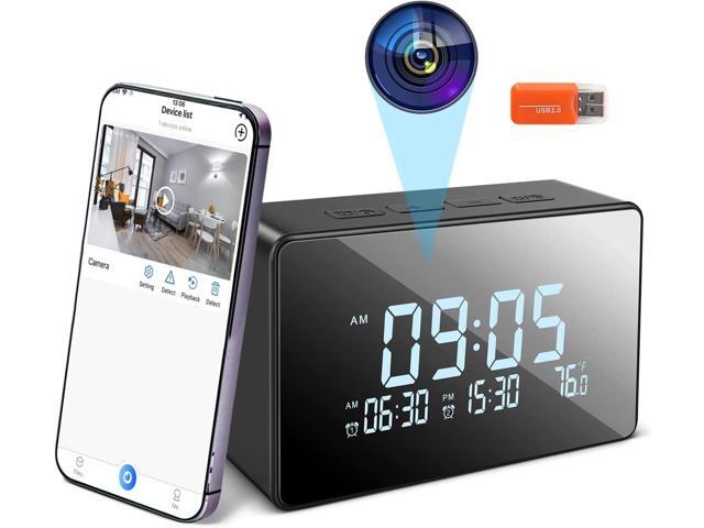 Hidden Camera Clock, 1080P WiFi Streaming Spy Camera with Night Vision ...