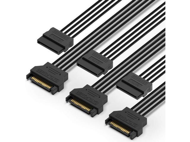 3 Pack SATA Power Extension Cable 3Pack 15 Pin SATA Male to Female ...