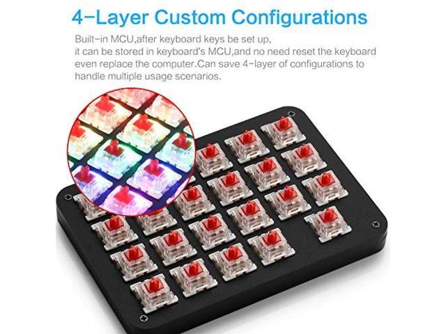 Fully programmable mechanical keyboard Customizable left hand gaming ...