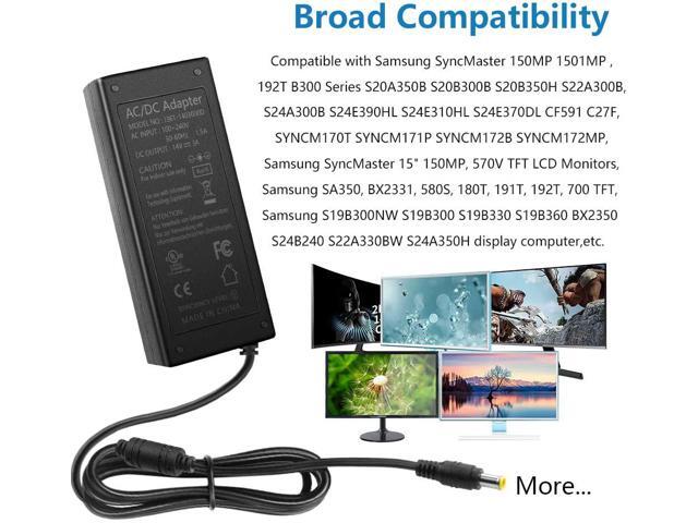 14V Power Cord for Samsung Monitor UL Listed 14V 3A 2.5A 2.14A 1.78A 42W Power Supply AC DC ...