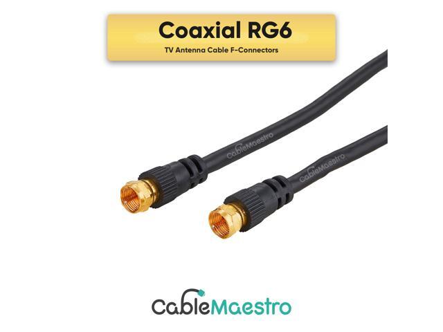 RG6 Coaxial Quad Cable Extension Coax Dual Shielded Wire Satellite TV ...