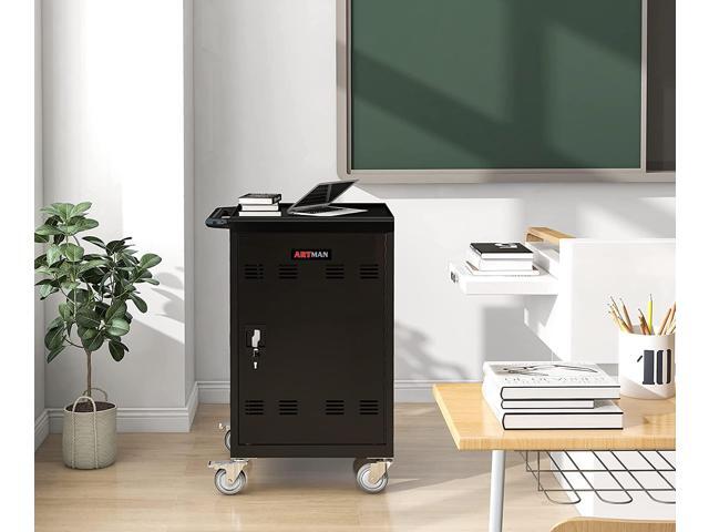 Laptop and Tablet Storage Cart, Mobile Charging Cart and Cabinet for Up ...